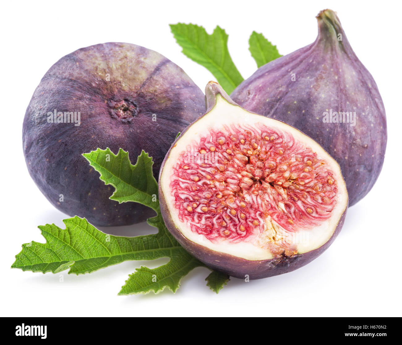 Ripe fig fruits on the white background Stock Photo - Alamy