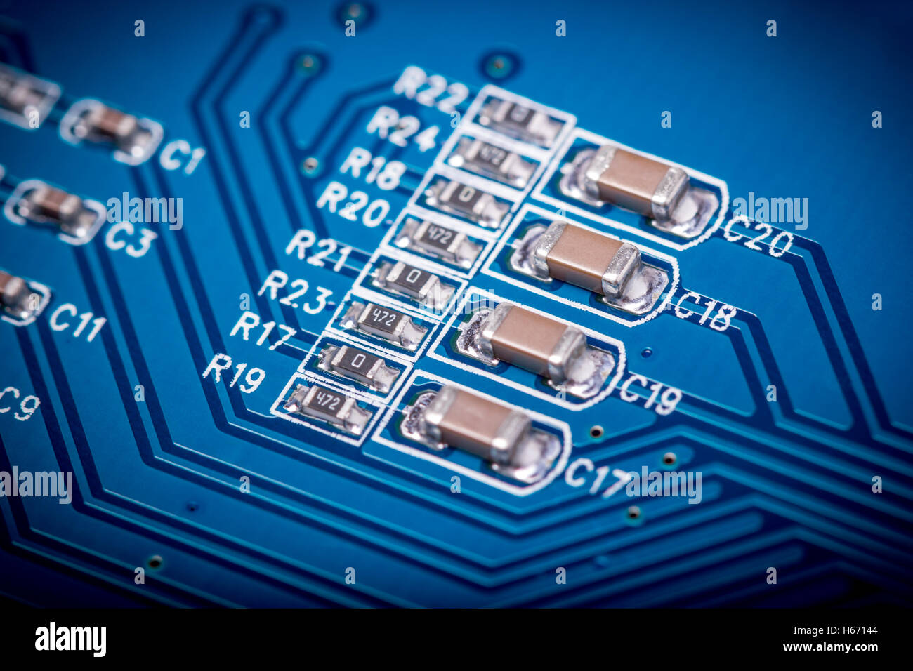 Electronic collection - computer circuit board with radio components ...