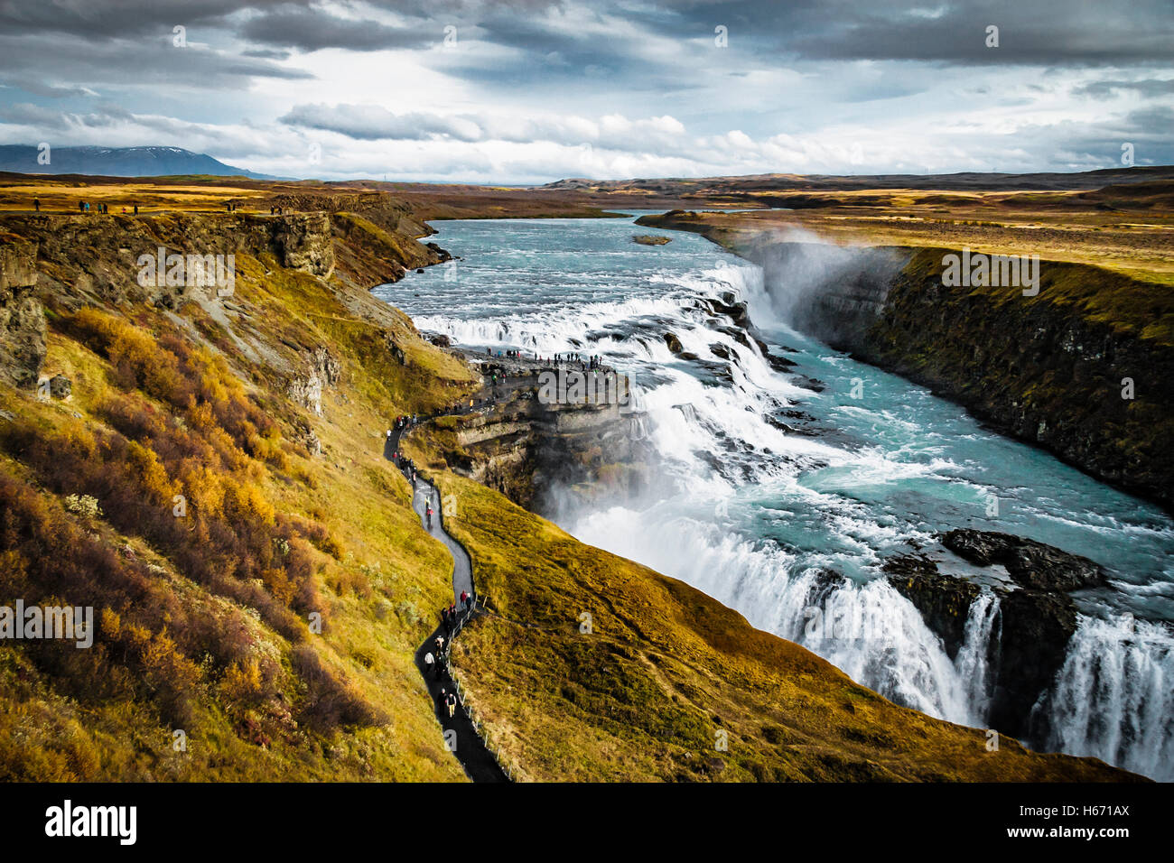 Iceland gullfoss waterfall path hi-res stock photography and images - Alamy