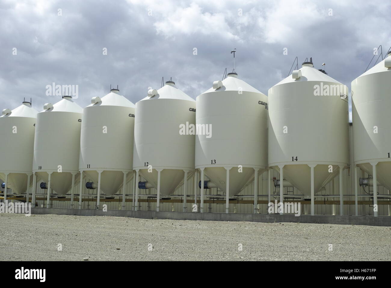 grain storage bins Stock Photo - Alamy