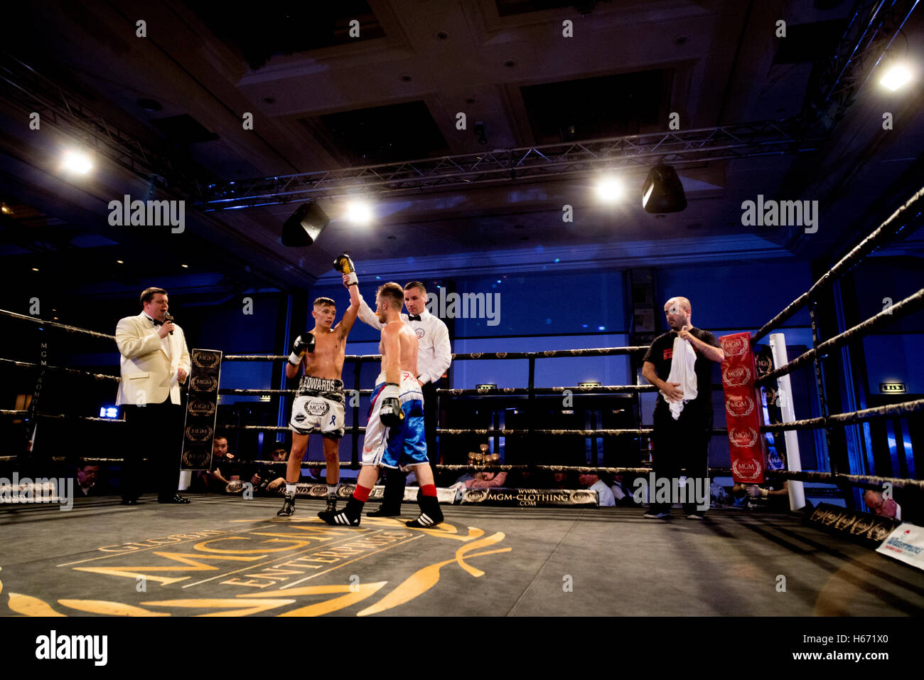 fight night boxing, ringside action Stock Photo - Alamy