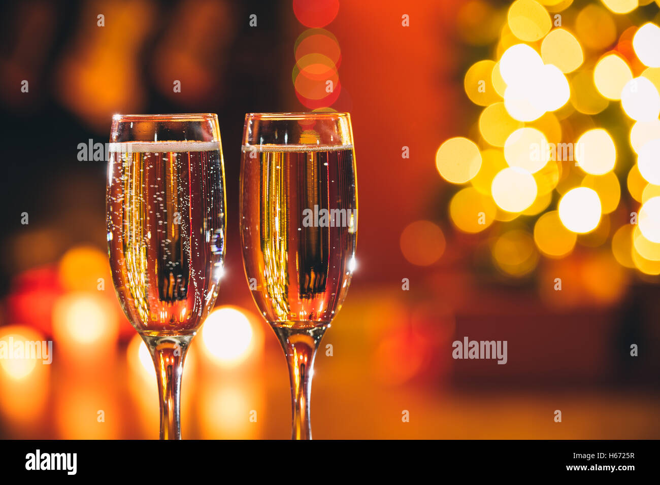 Blurred christmas background glasses hi-res stock photography and ...
