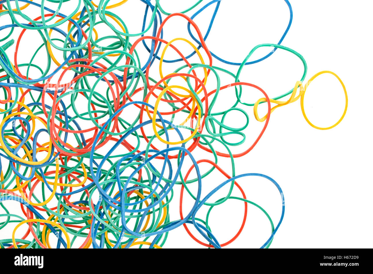 Colorful rubber bands isolated on white background Stock Photo - Alamy