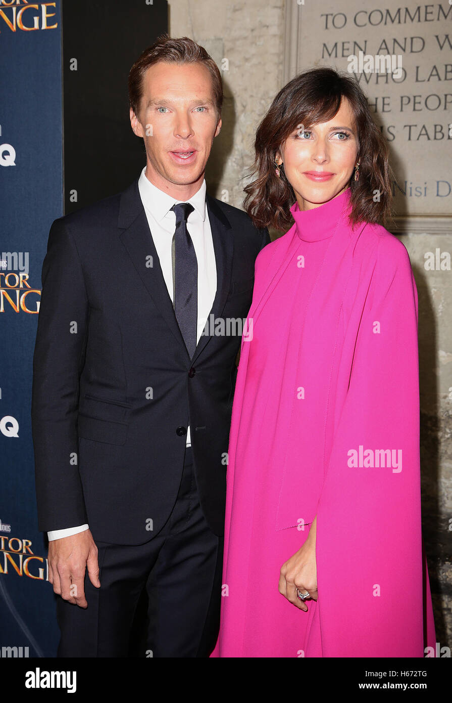 Benedict Cumberbatch and wife Sophie Hunter attending the Dr. Strange ...