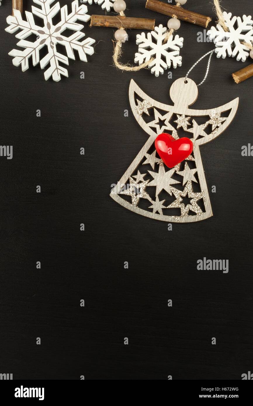 Wishes for Christmas and angel. Decorations for the presents. Preparing ...