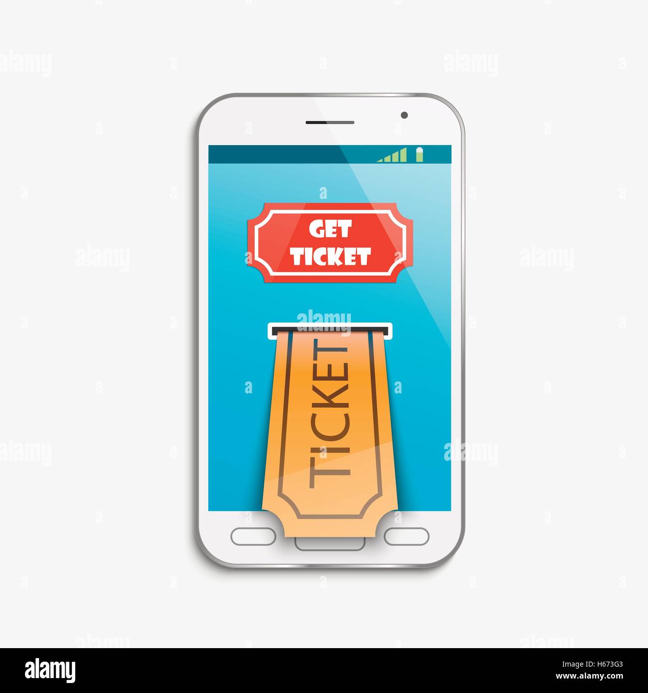 Mobile ticket online service. Tickets ordering. Vector illustration ...