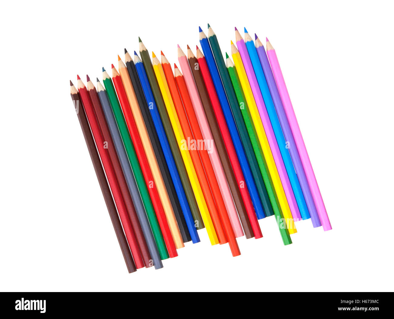 Multicolored pencils isolated on white background close-up Stock Photo ...