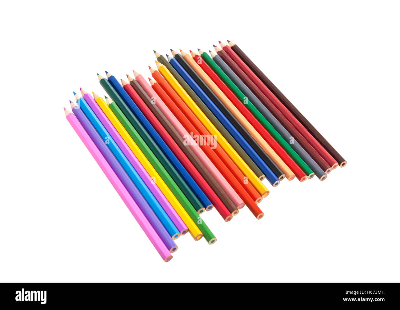 Multicolored pencils isolated on white background close-up Stock Photo ...