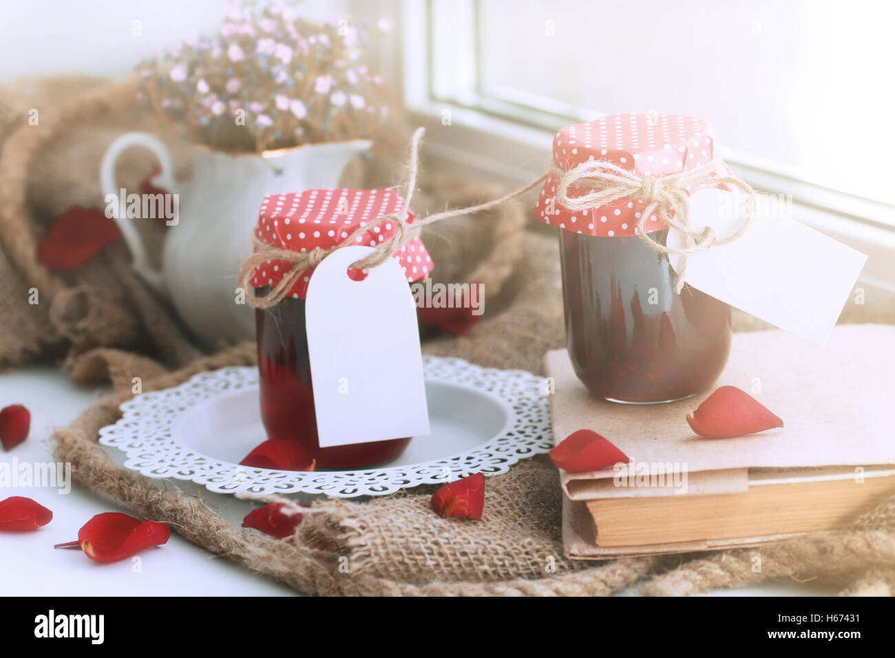harvest rustic homemade jam Stock Photo - Alamy