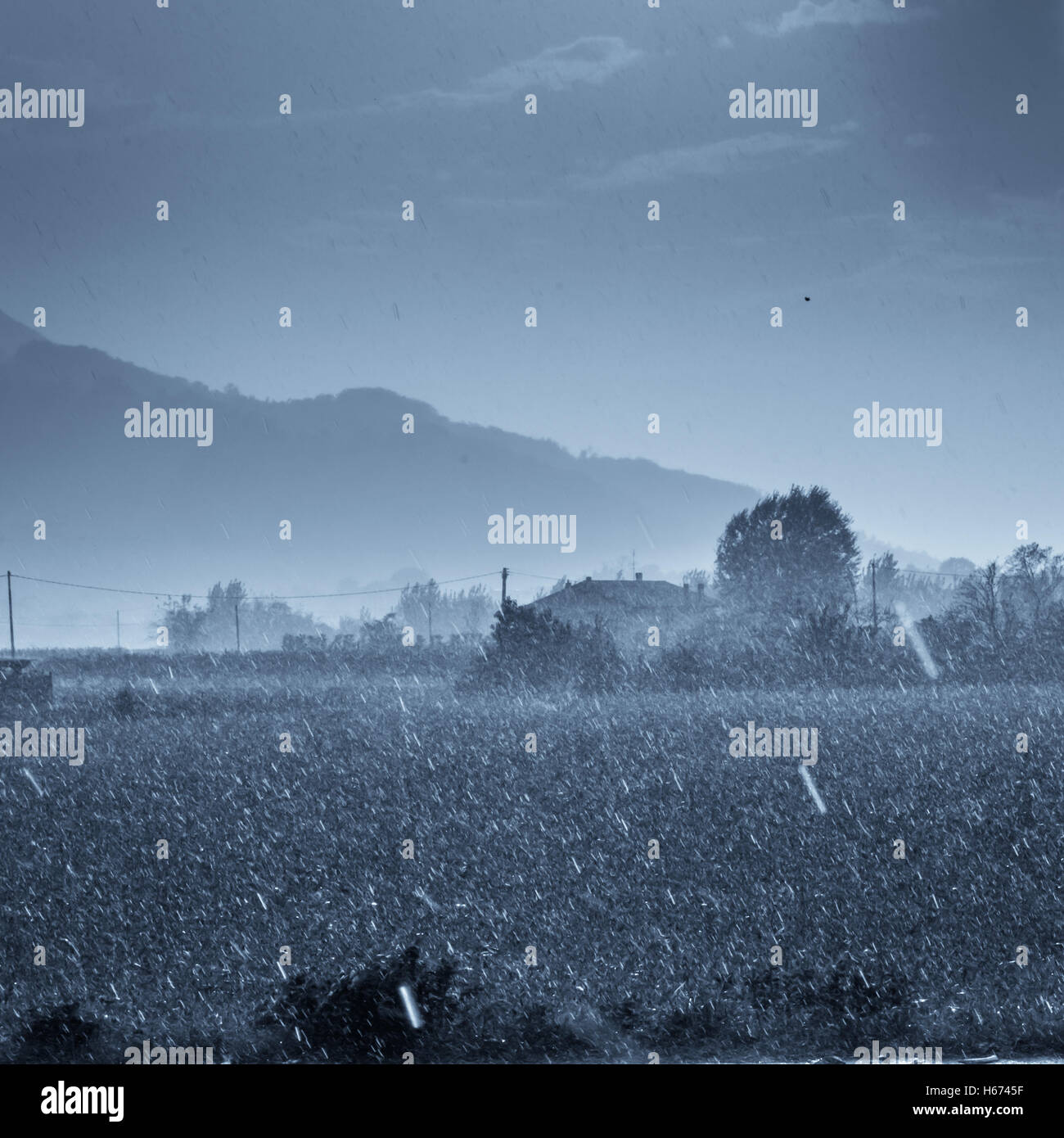 Rain falling hills hi-res stock photography and images - Alamy
