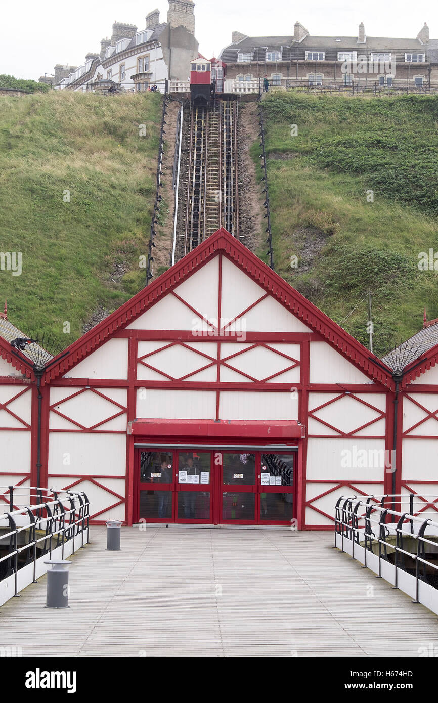 View of the Historic saltburn Tramway and Pier, North Yorkshire Stock ...