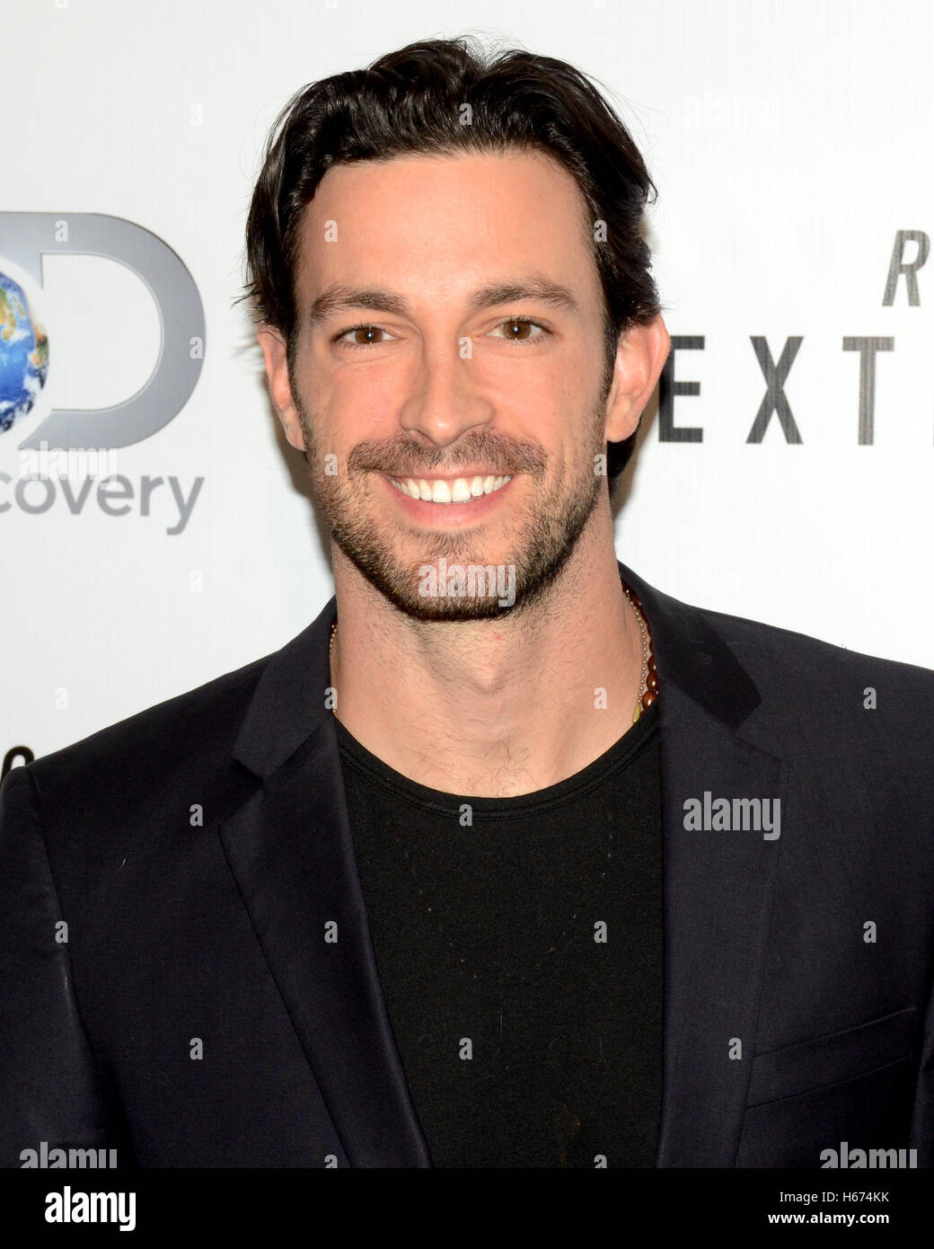 Matt Raimo arrives at the Los Angeles premiere of the Discovery Channel ...