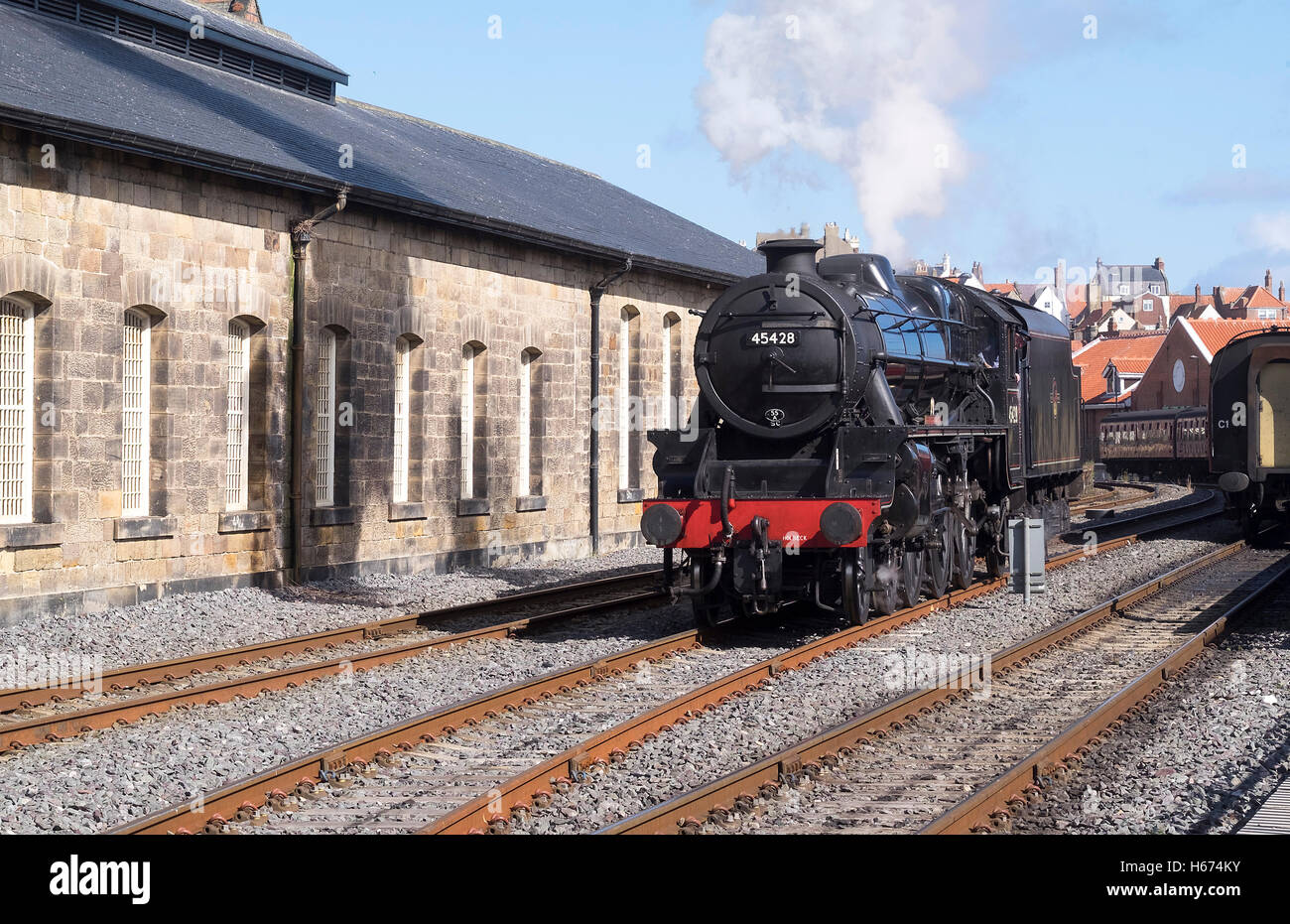 Steam Train at the Station, Whitby Stock Photo - Alamy
