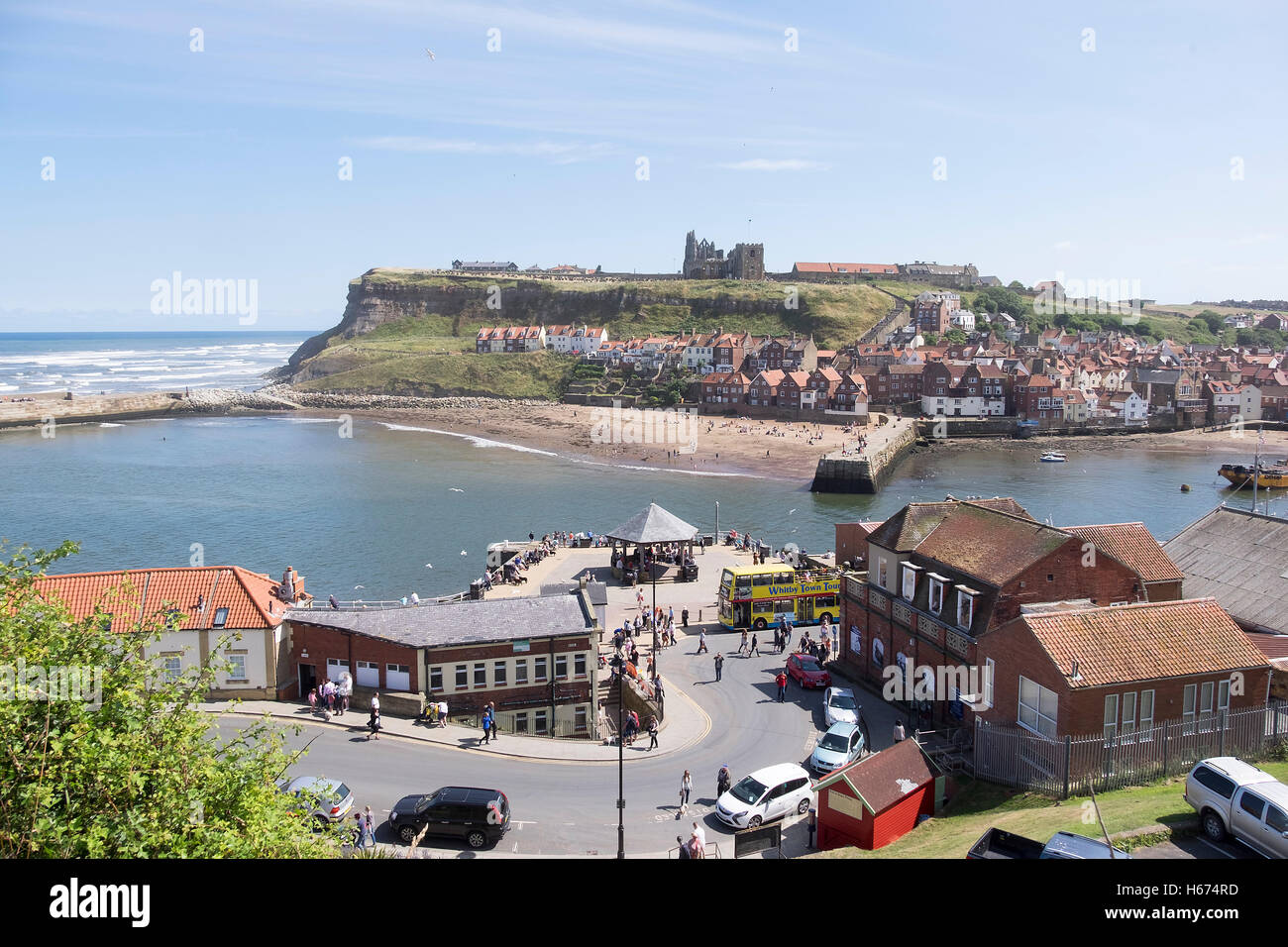 view around the harbour area of Whitby, North Yorkshire Stock Photo - Alamy