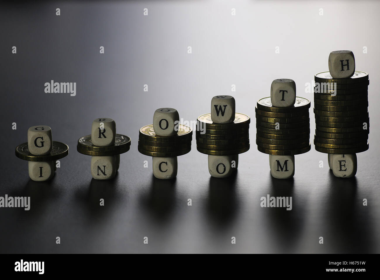 growth income text letter Stock Photo - Alamy