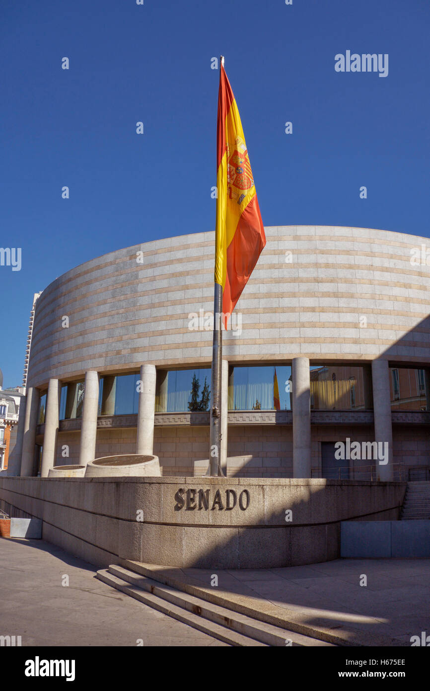 Exterior of the new building of the Spanish Senate (Senado), with the ...