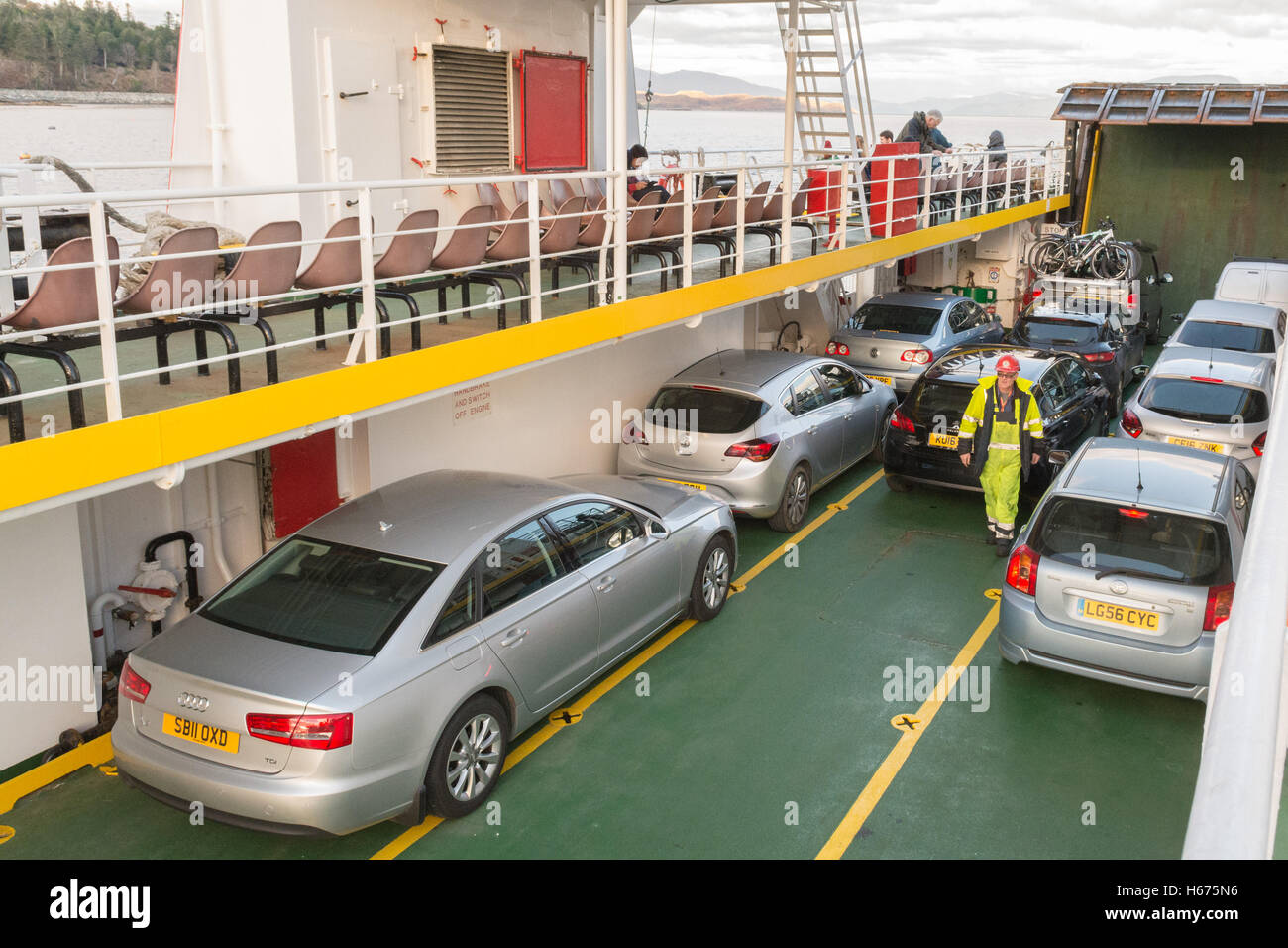 cars on Caledonian MacBrayne CALMAC ferry Stock Photo - Alamy