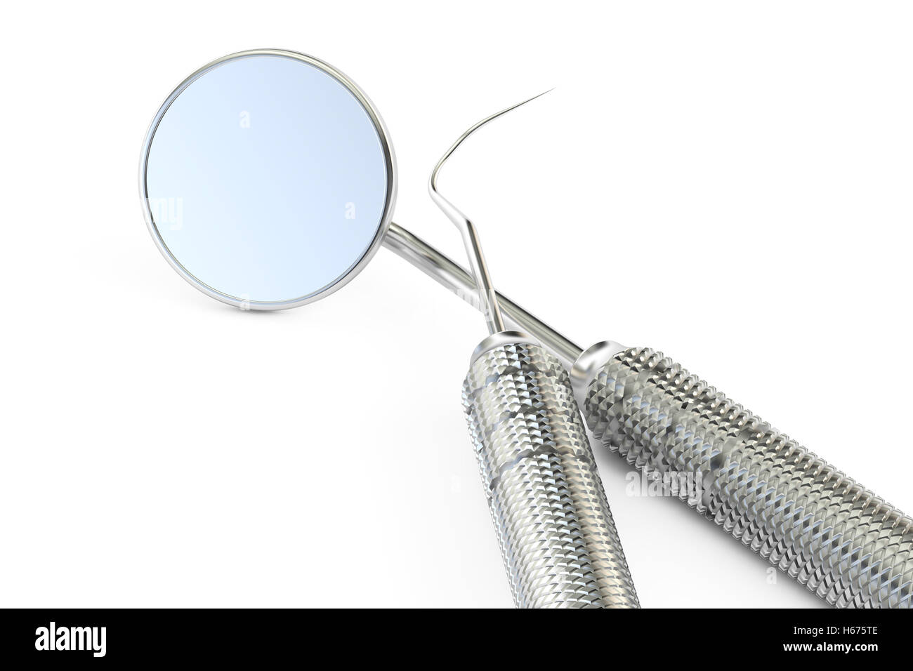 dental instruments closeup, 3D rendering isolated on white background ...