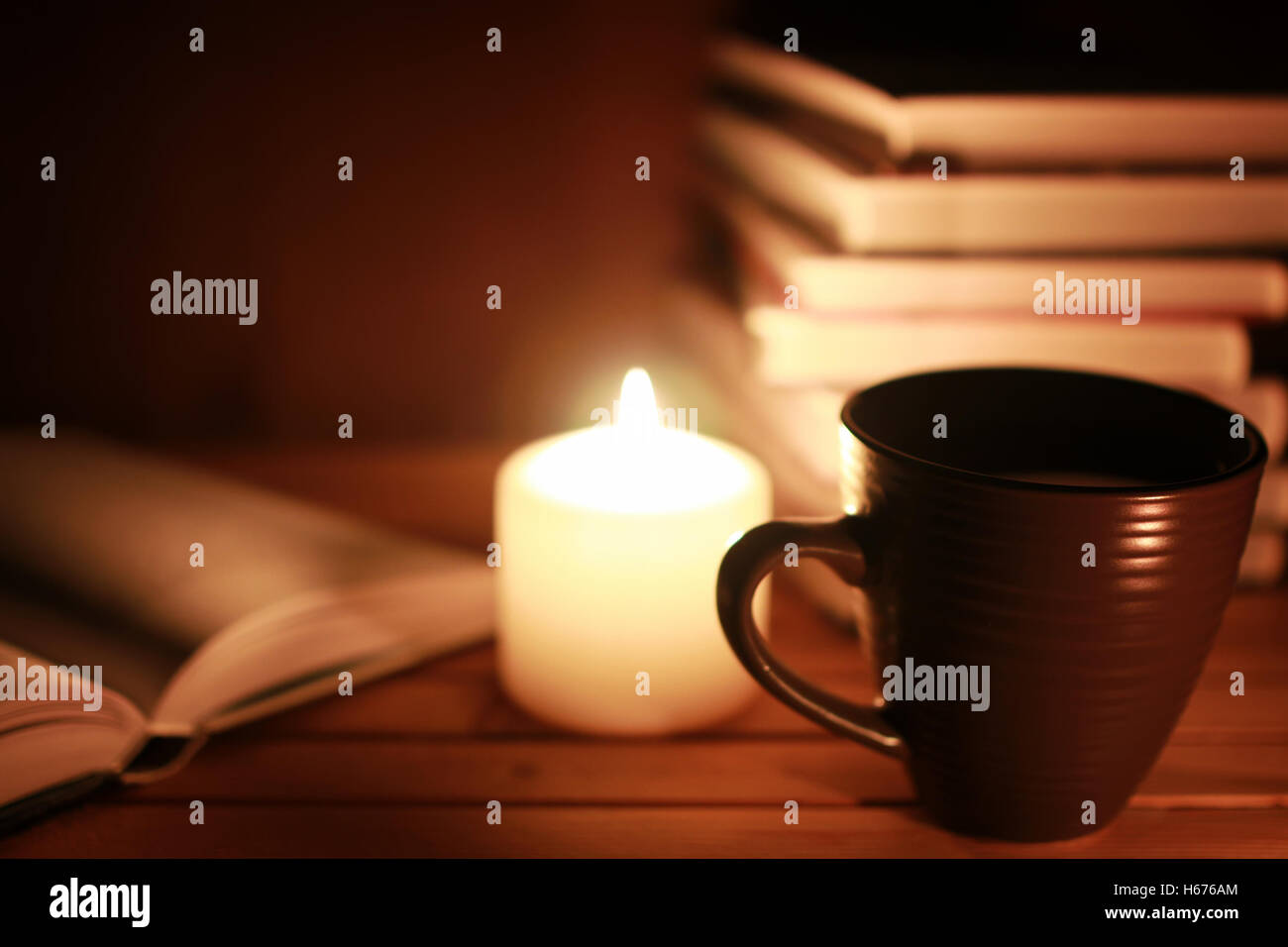 Reading By Candle Light Stock Photos & Reading By Candle Light Stock ...