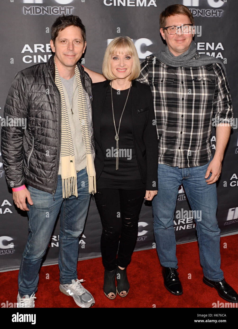 Marcel Sarmiento, Barbara Crampton and Evan Dickson at the Los Angeles ...