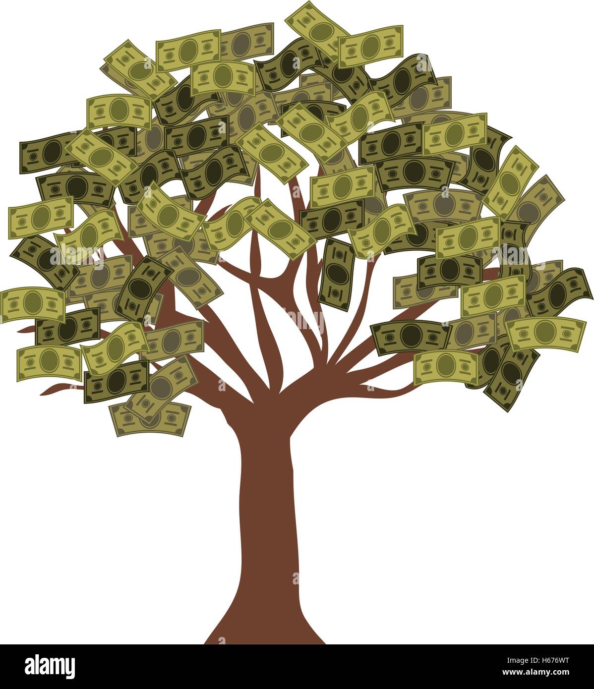 money bills tree Stock Vector Image & Art - Alamy