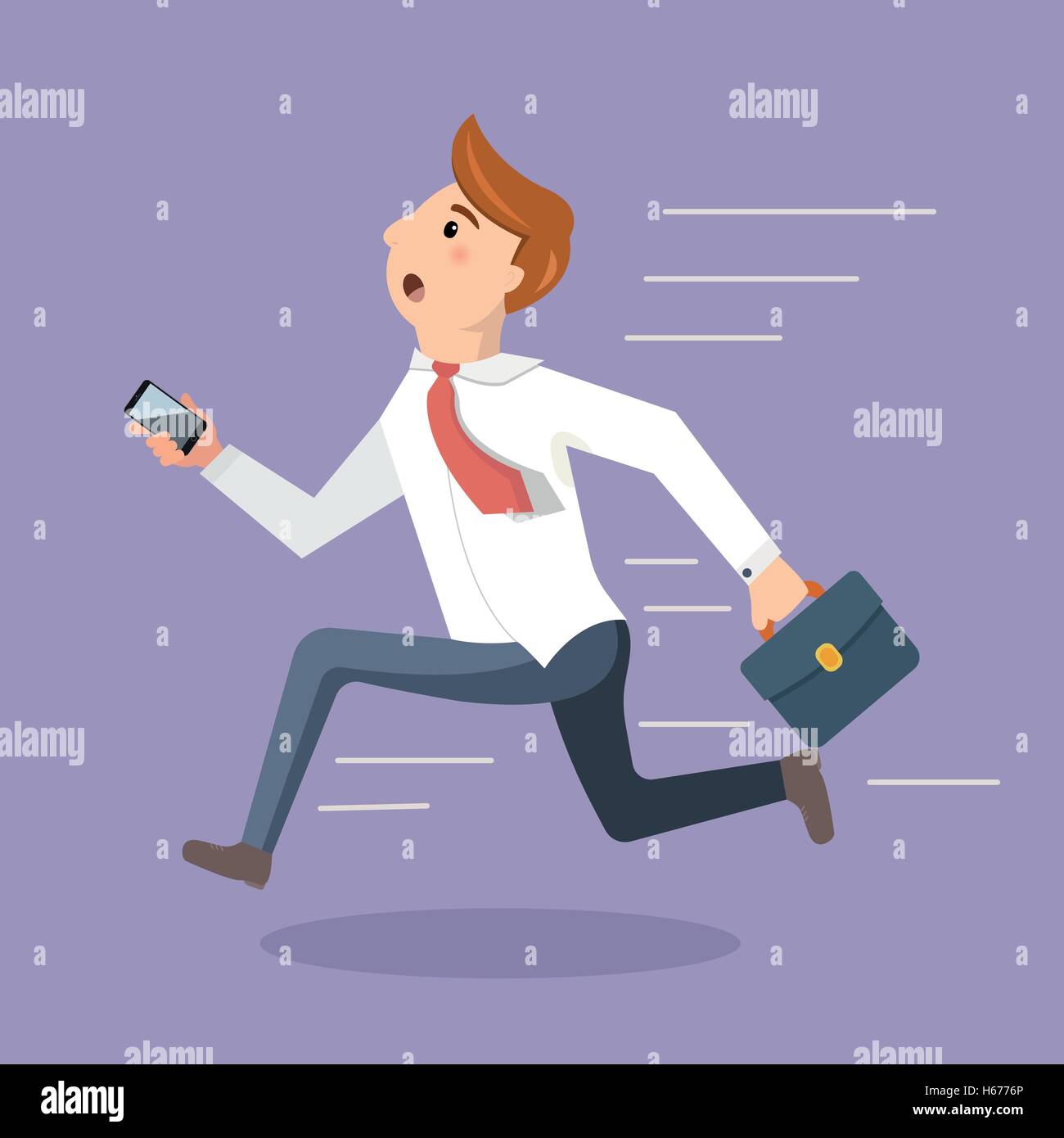 Employee rush to the office and run Stock Vector Image & Art - Alamy