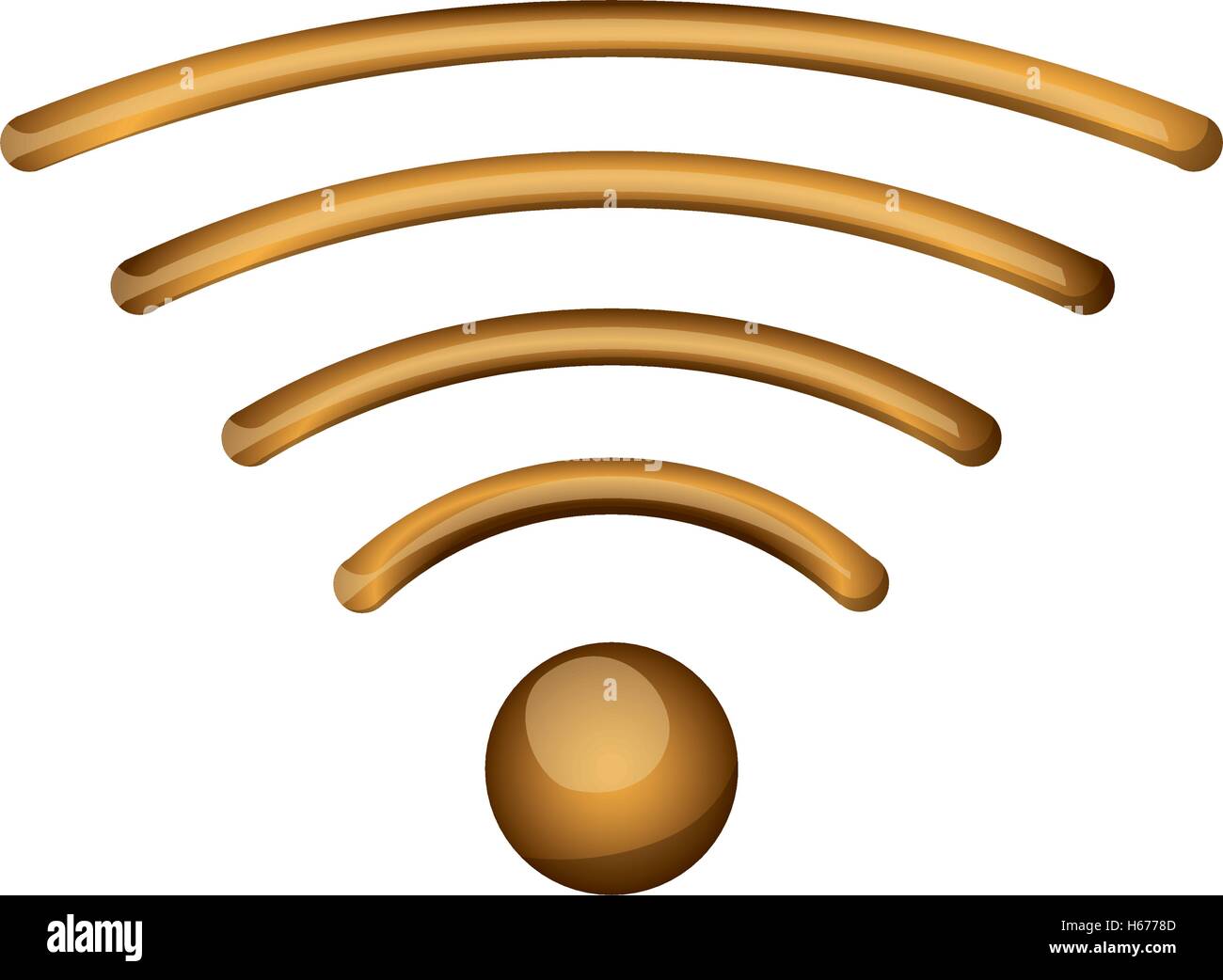 Gold wi fi icon hi-res stock photography and images - Alamy