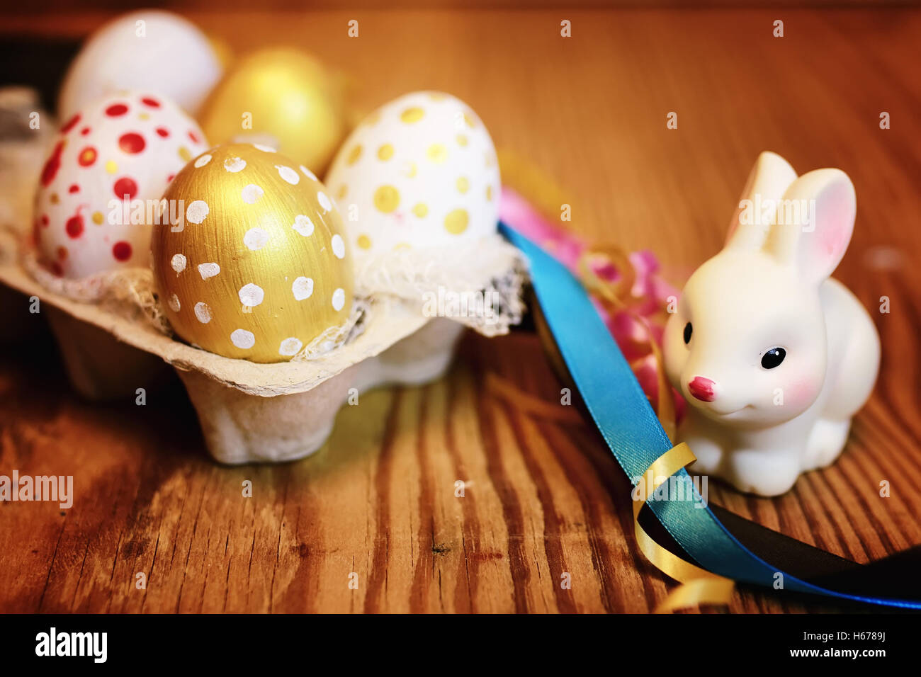 Easter eggs and bunny Stock Photo - Alamy