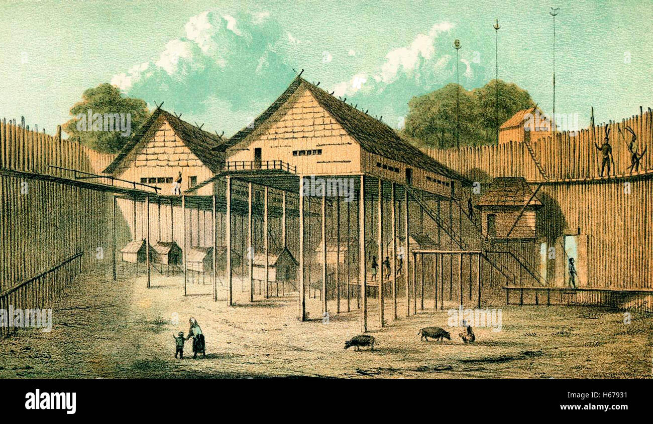 A Dayak Longhouse,the traditional dwelling of many Dayak Tribes. Carl ...