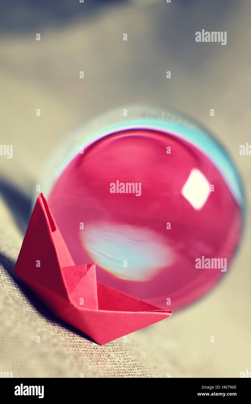 colored paper boats Stock Photo - Alamy