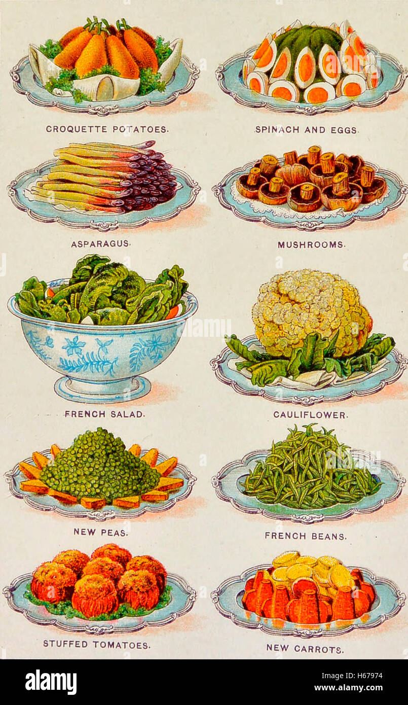 Vintage collection of cooked vegetables Stock Photo - Alamy
