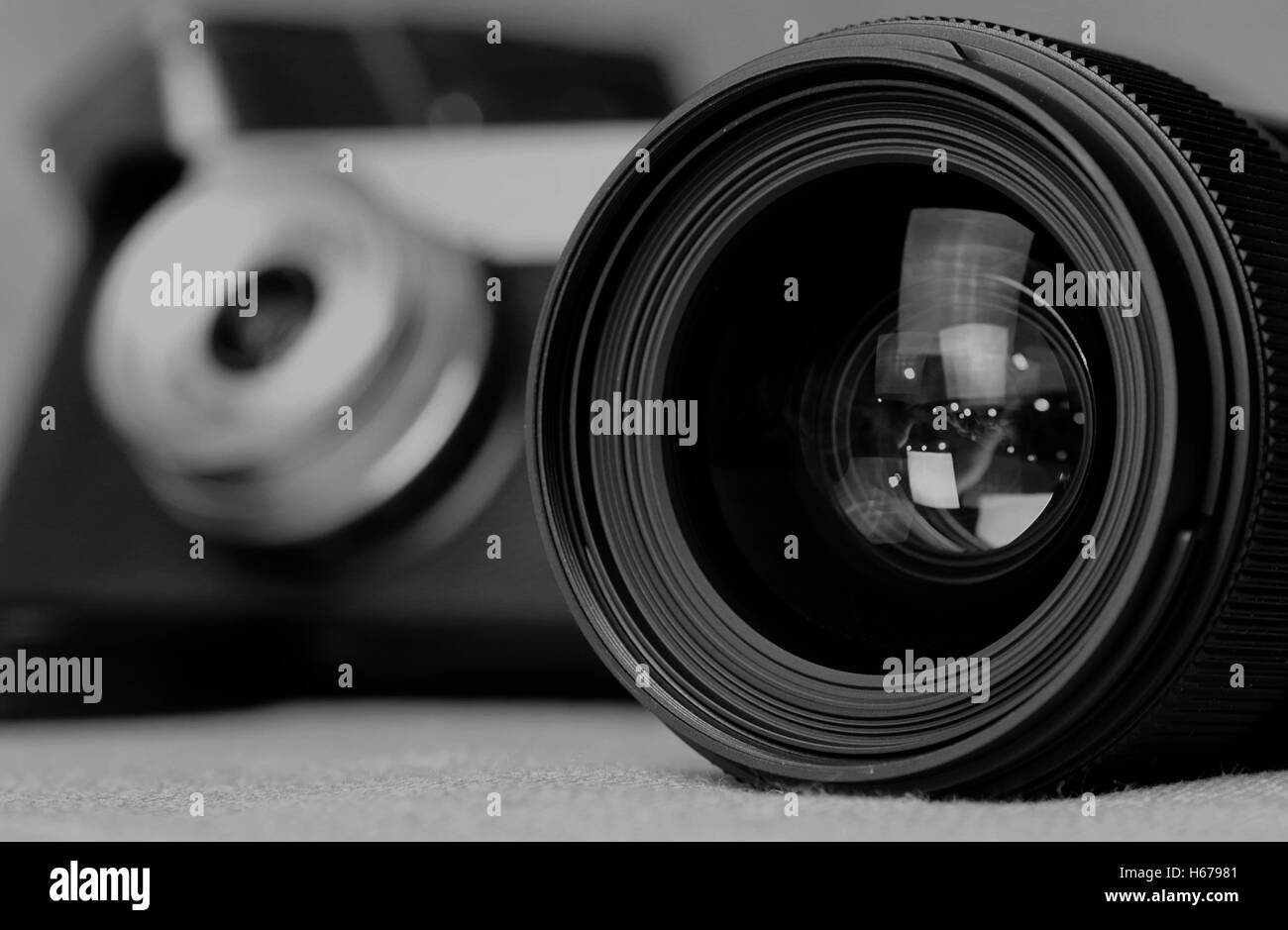 monochrome lens flare object Stock Photo - Alamy