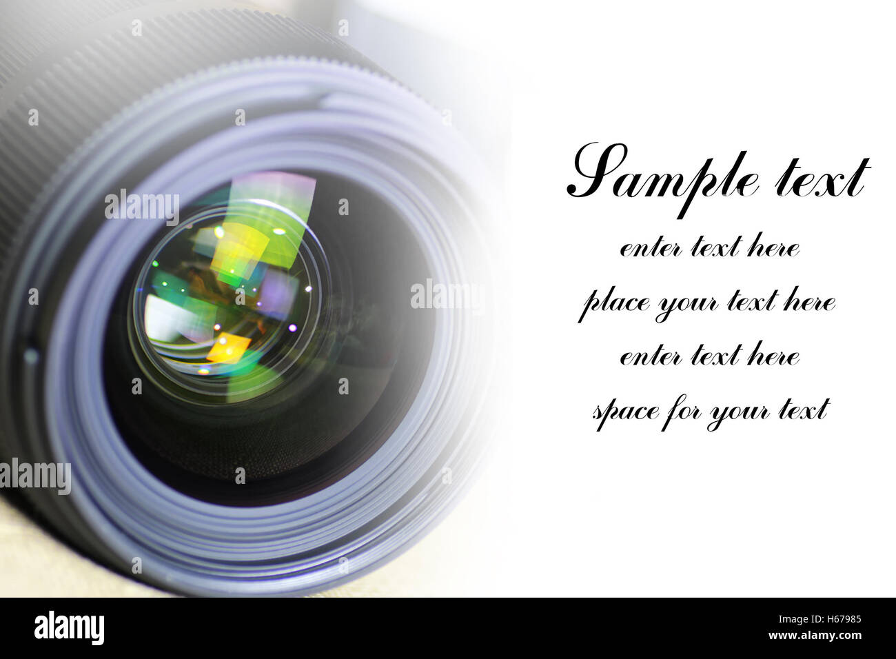 space for text on background of lens flare object Stock Photo - Alamy