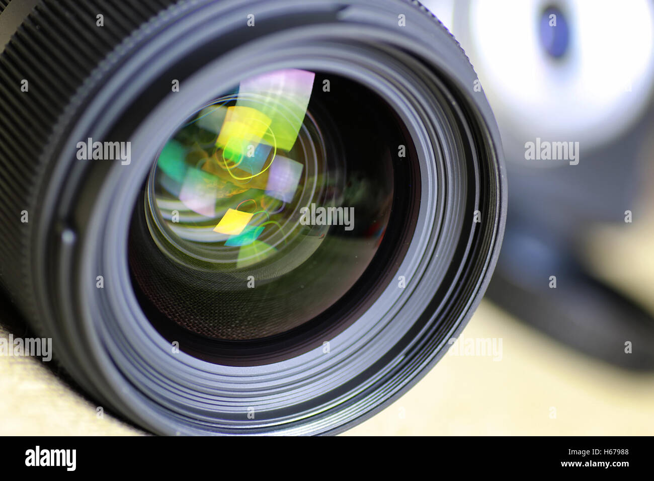 Lens flare retro camera Stock Photo - Alamy