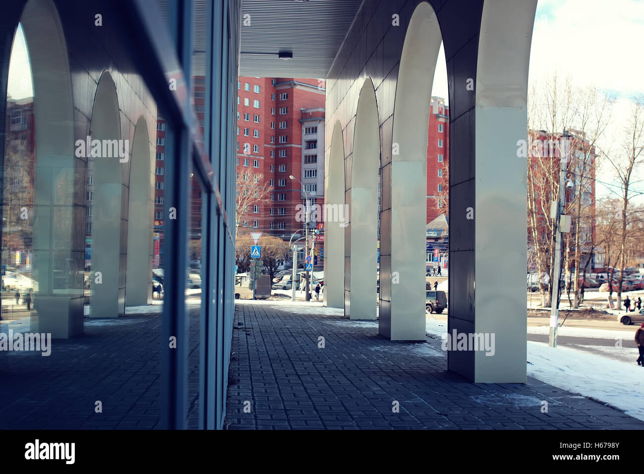 architecture glass arches Stock Photo - Alamy