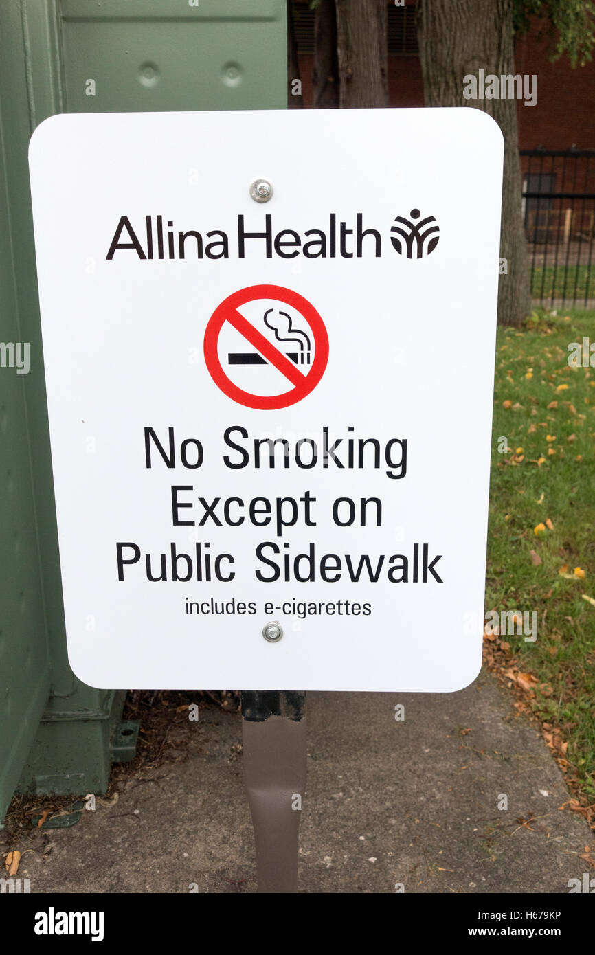 Allina Health simple no smoking policy, to smoke only on public ...