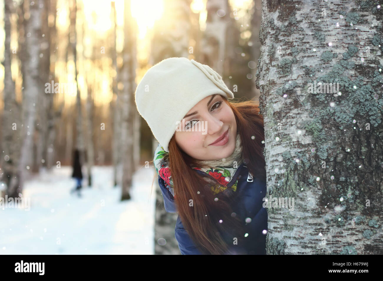 snow winter portrait female Stock Photo - Alamy