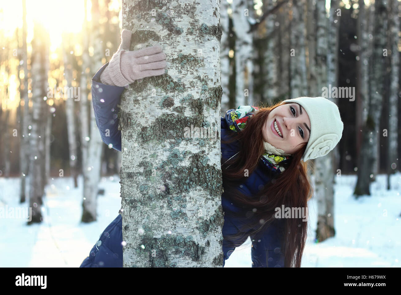 snow winter portrait female Stock Photo - Alamy