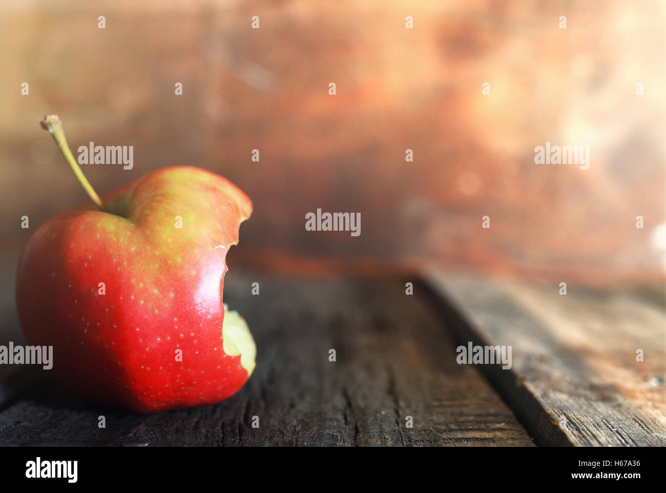 red bitten apple Stock Photo - Alamy