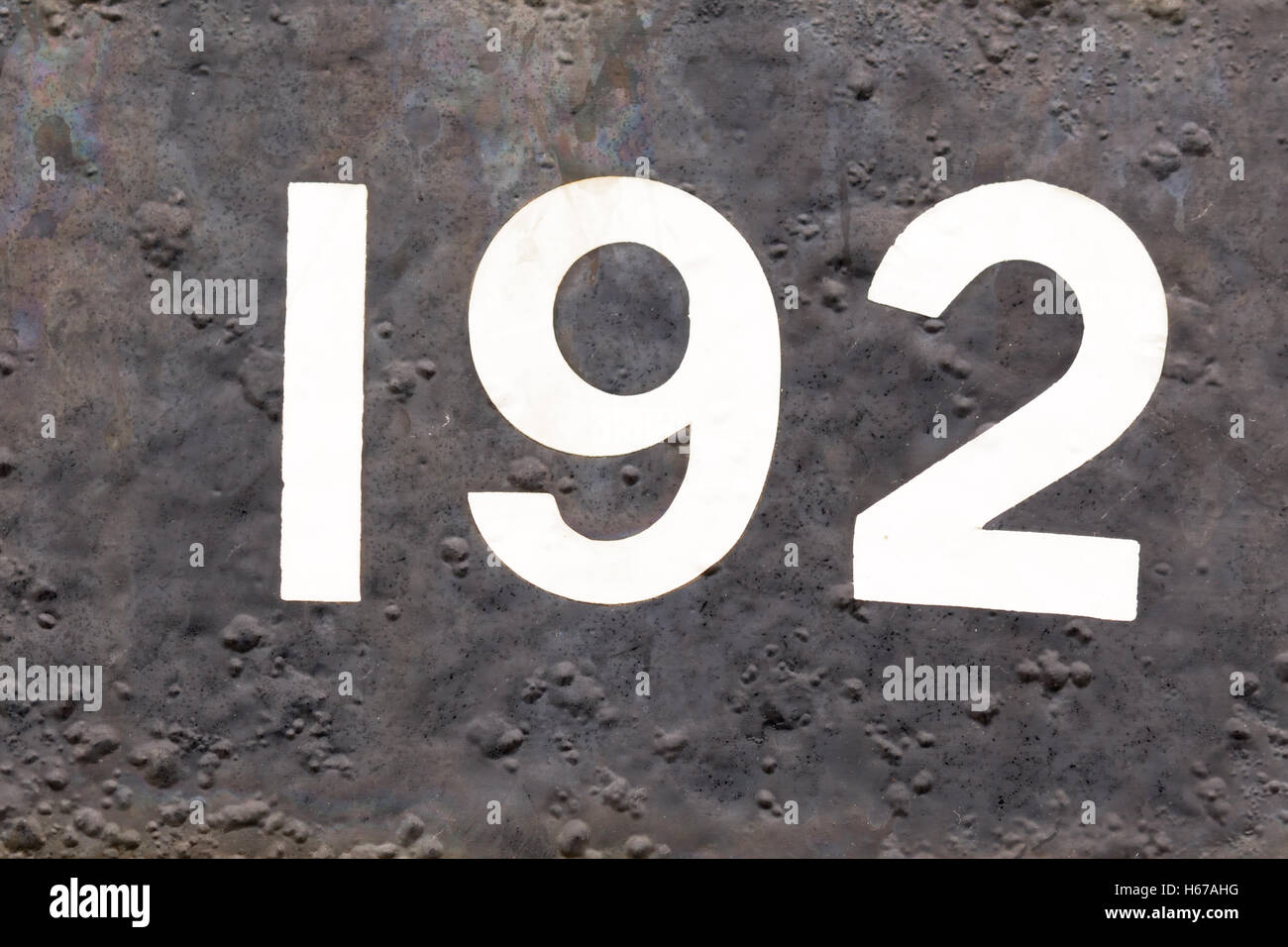 House Number 192 sign Stock Photo - Alamy