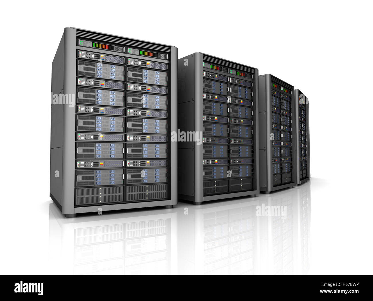 Server rack cluster in data Cut Out Stock Images & Pictures - Alamy