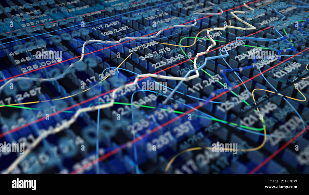 Stock exchange graph background, 3D illustration Stock Photo - Alamy