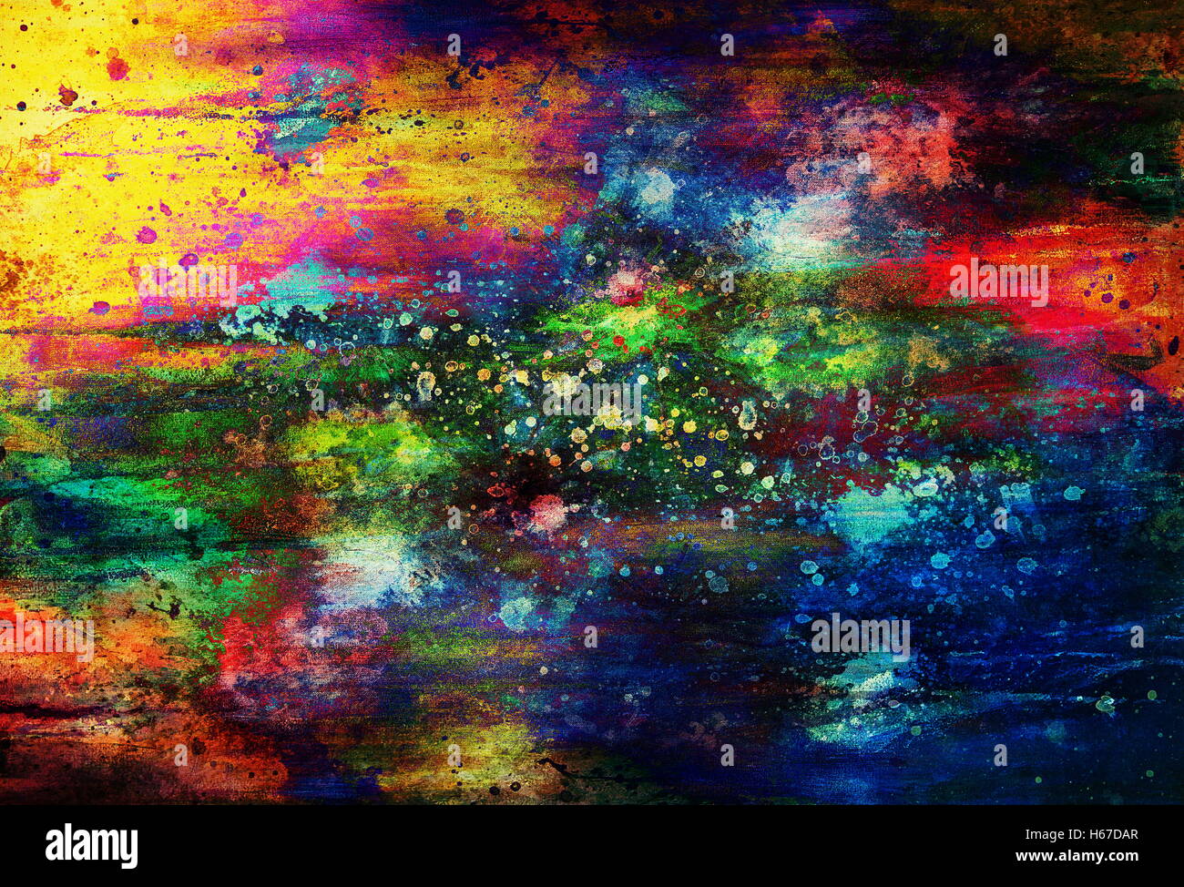 abstract painting with blurry and stained structure. Color effect and ...