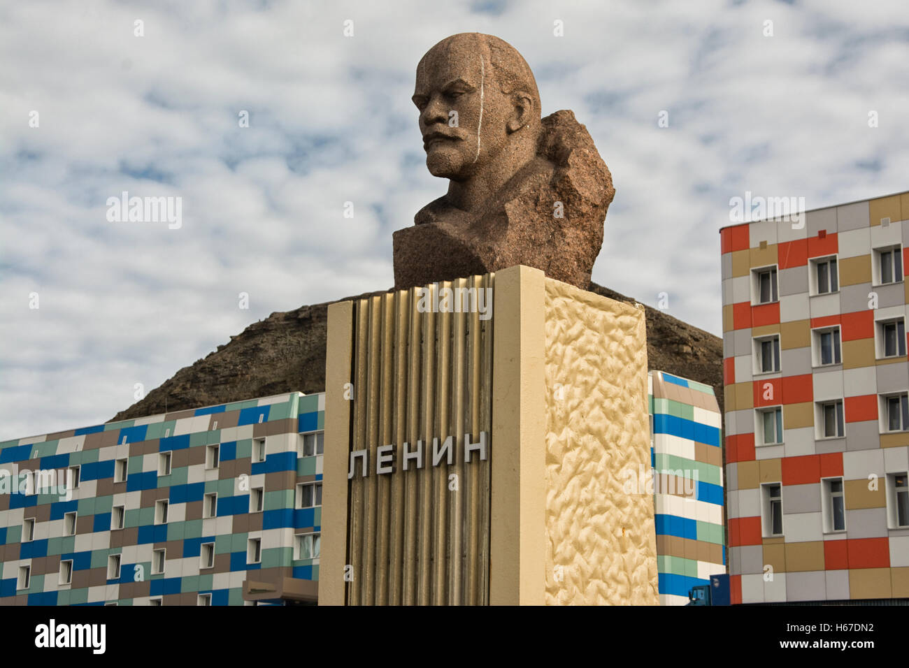 EUROPE, NORWAY, Svalbard (Spitsbergen), Gronfjorden, Barentsburg (old ...