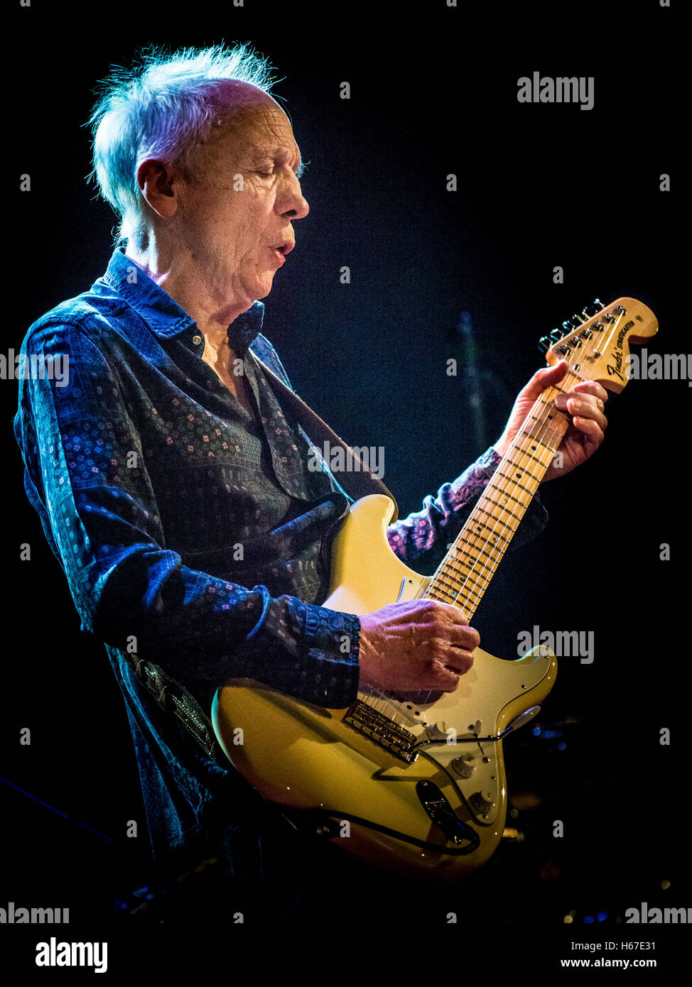 Robin Trower on guitar at Islington Assembly Hall, London Stock Photo ...