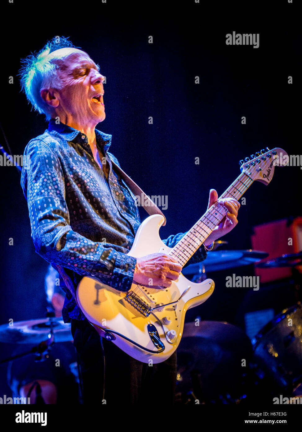 Robin Trower on guitar at Islington Assembly Hall, London Stock Photo ...