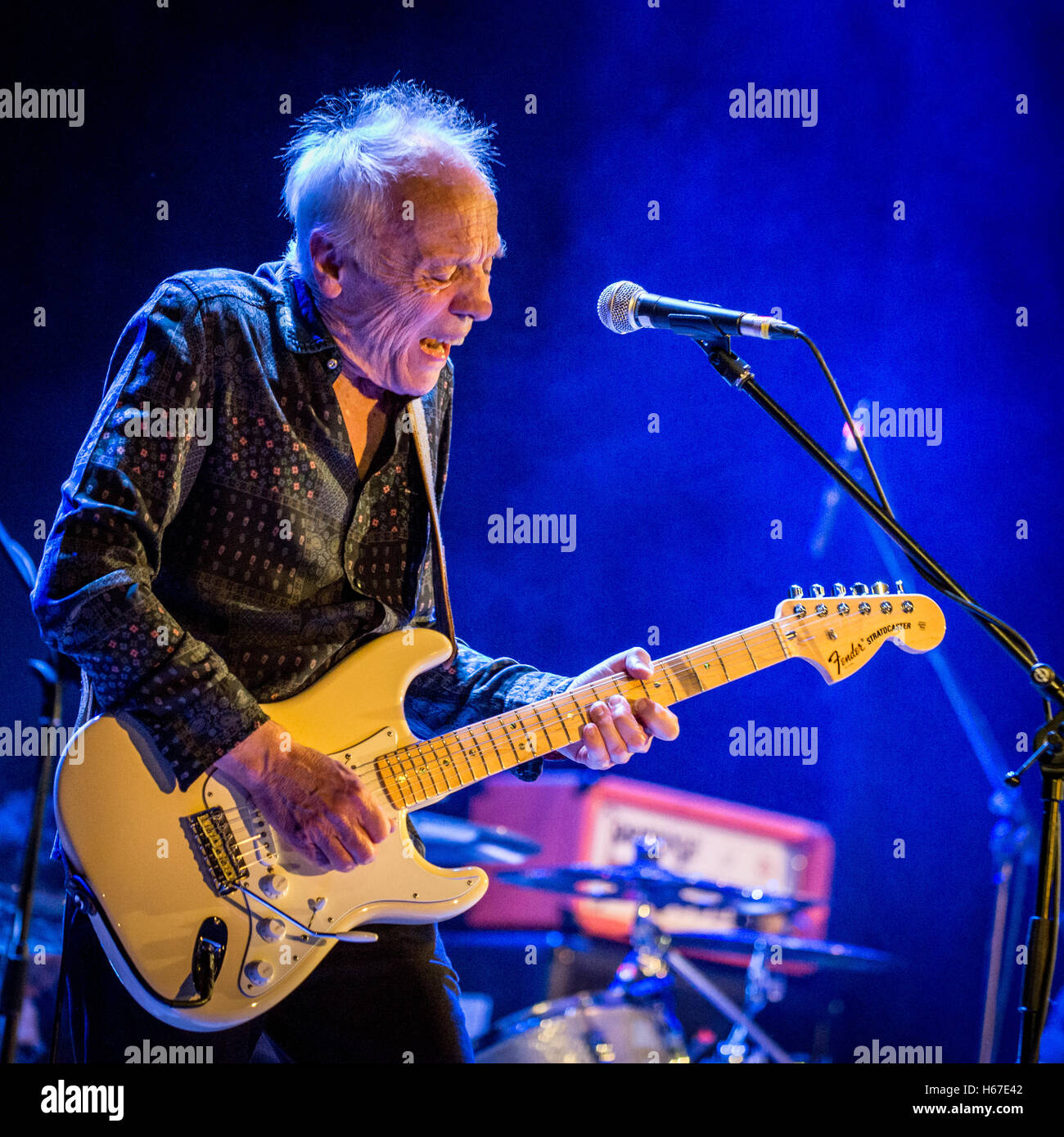 Robin Trower on guitar at Islington Assembly Hall, London Stock Photo ...