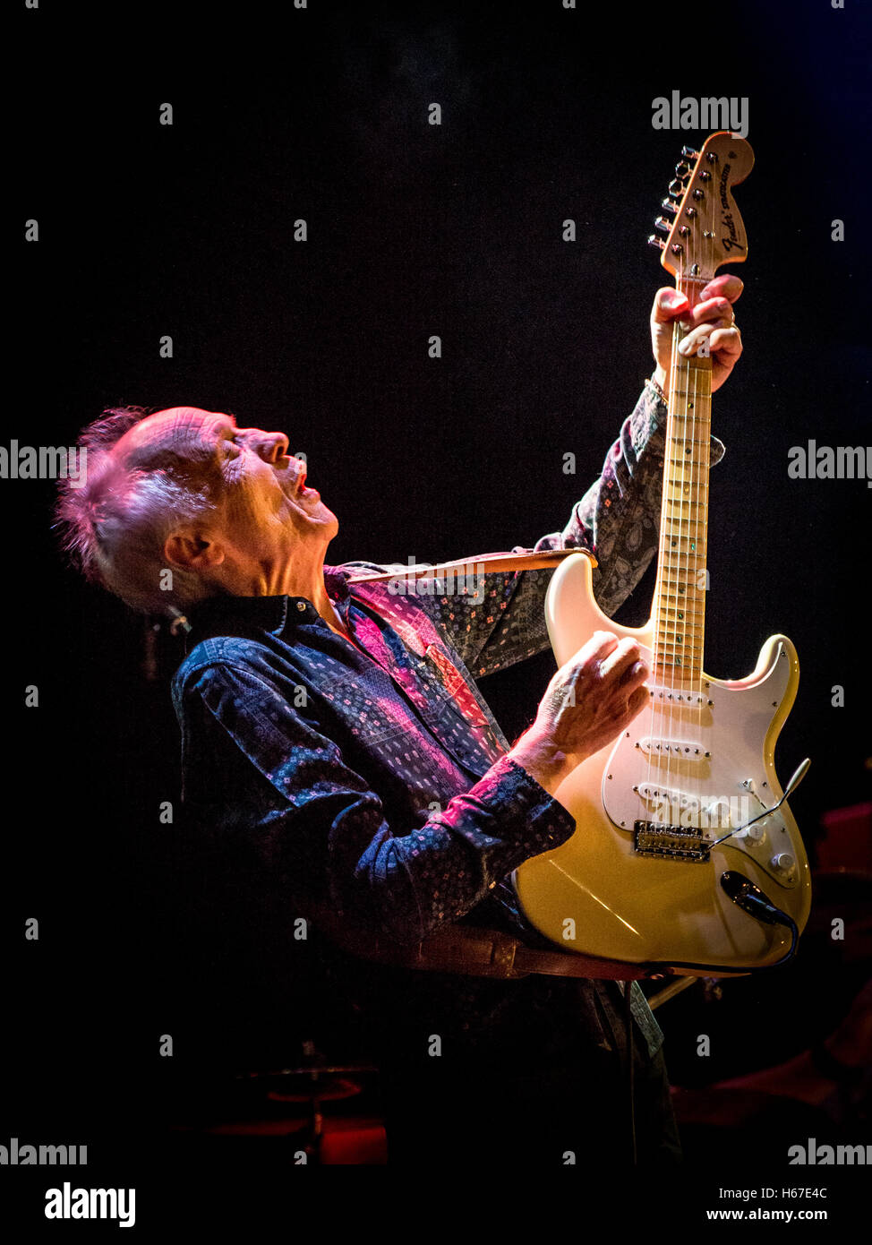 Robin Trower on guitar at Islington Assembly Hall, London Stock Photo ...