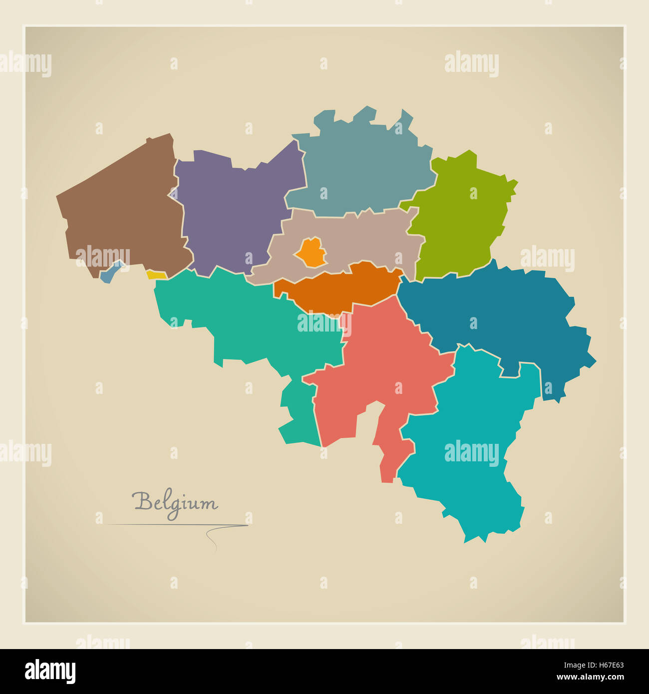 Belgium map poster hi-res stock photography and images - Alamy
