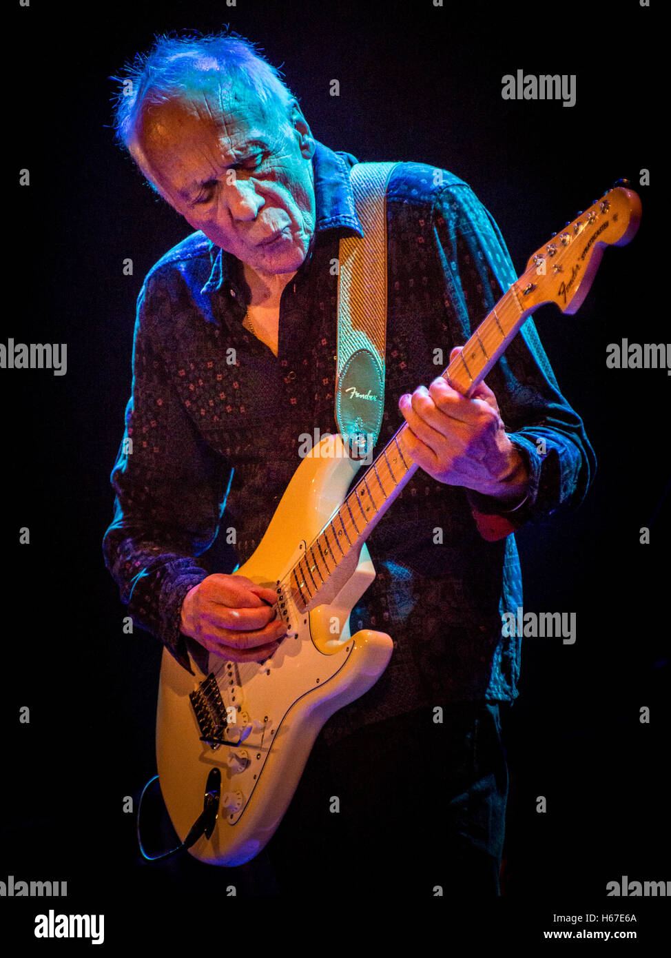 Robin Trower on guitar at Islington Assembly Hall, London Stock Photo ...
